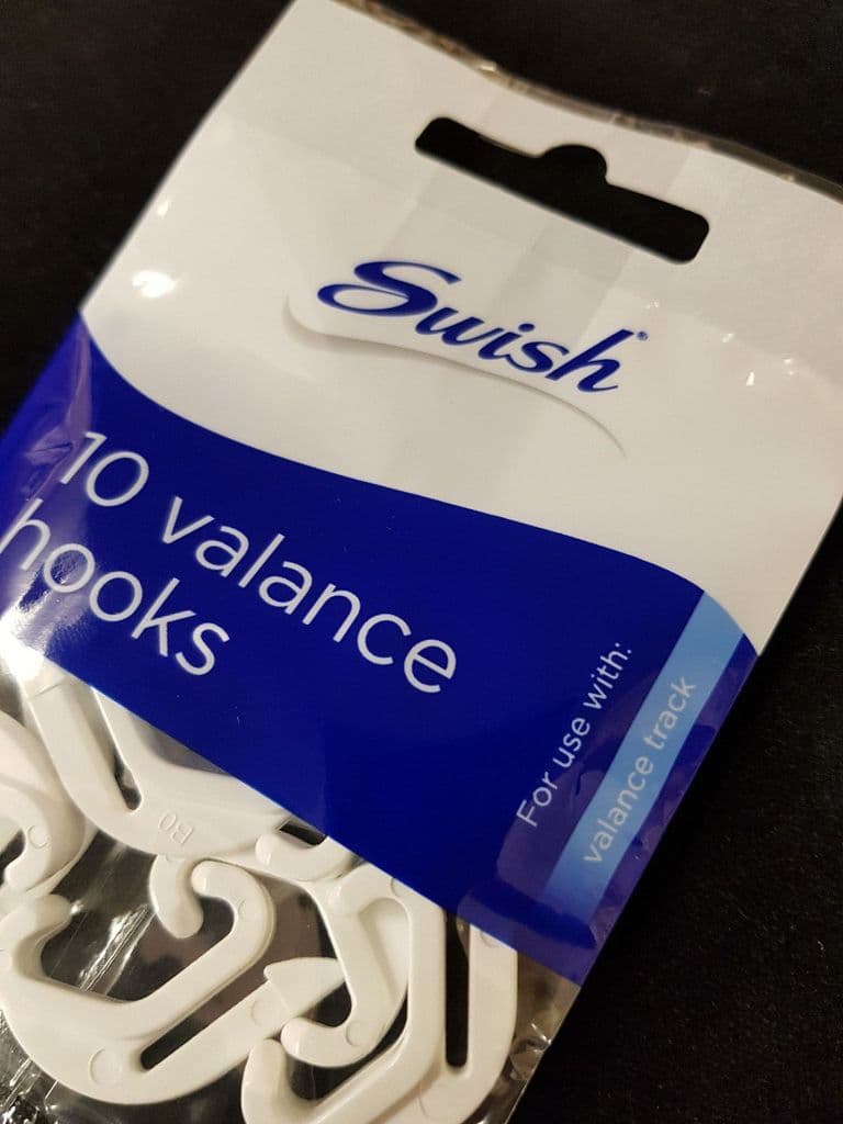 10 Swish Curtain Valance Hooks for use on Pelmet track Tape Hooks Code ...